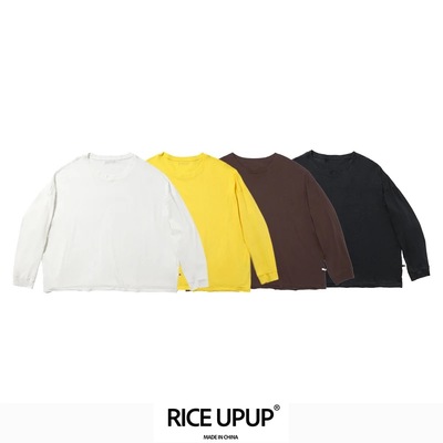 Riceupup“米好好”柔软舒适款棉麻基础圆领打底长袖百搭上衣