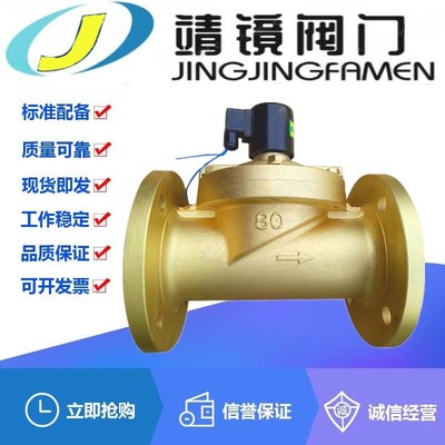 ZCS-DF铸铁法兰AC220V电磁阀DN40-150水用DCR24V水管常闭式开关阀