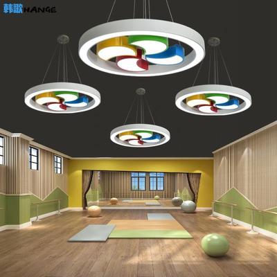 2023年新款简约现代园环灯创意卡通风车幼儿园教室吊灯淘气堡儿童