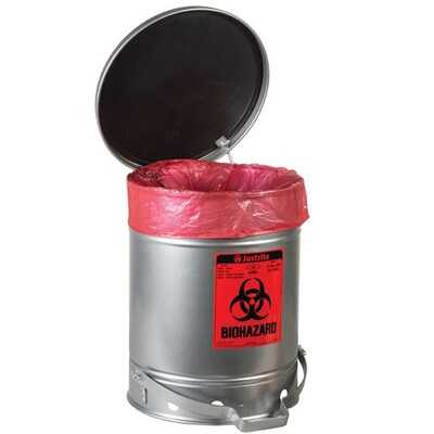 美国justrite实验室专用垃圾桶05934医疗M废弃物垃圾桶10加仑38升