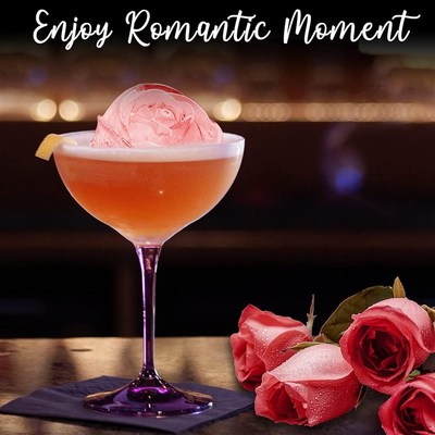 极速3D Rose Ice Moldsq 2.5 Inch, Large Ice Cube Trays, Make