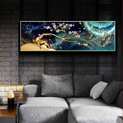 3248美式轻奢挂画卧室壁画床头装D饰画麋鹿墙面主卧背景墙装饰房