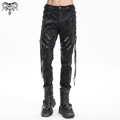 Devil fashion恶魔时尚男装赛博朋克机能风摇滚机车裤子【PT264】