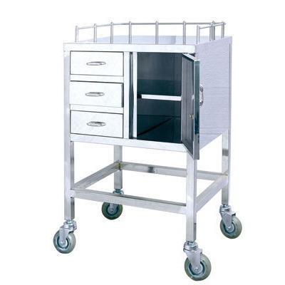 华瑞不锈钢封闭式麻醉车B092Ⅱ型565×450×910mm一门三抽