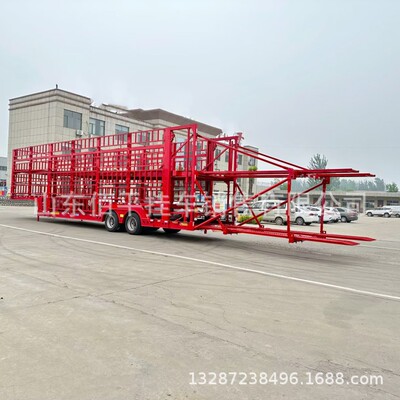 出口13.75米车辆运输半挂车 中置轴轿运车 轻型车辆运输半挂车