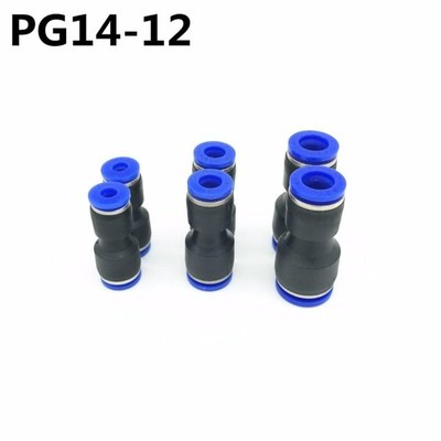 10Pcs PG14g-12 14mm to 12mm Pneumatic Fittings Push In Strai