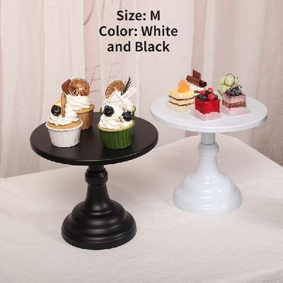极速White Black Metal Cake Stands SetsL S M Round Cupcake