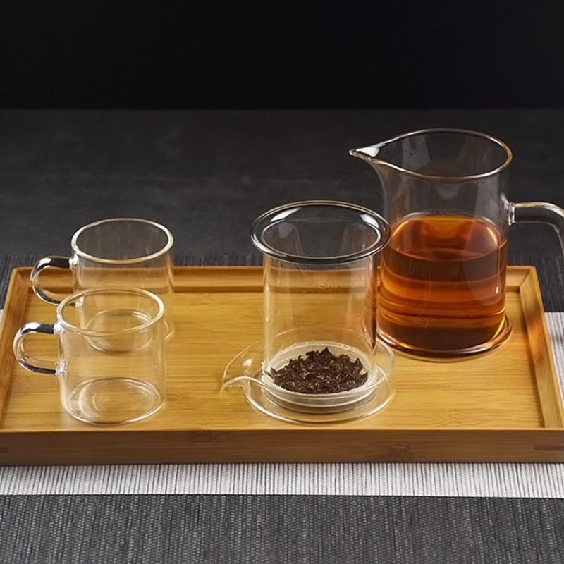 红茶泡茶器茶水分离功夫茶具玻璃小茶壶加厚耐高温懒人冲茶器家用