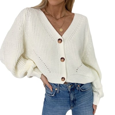 极速2021 Womens Loose Fit Cardigan  Winter Long TSleeve V Ne