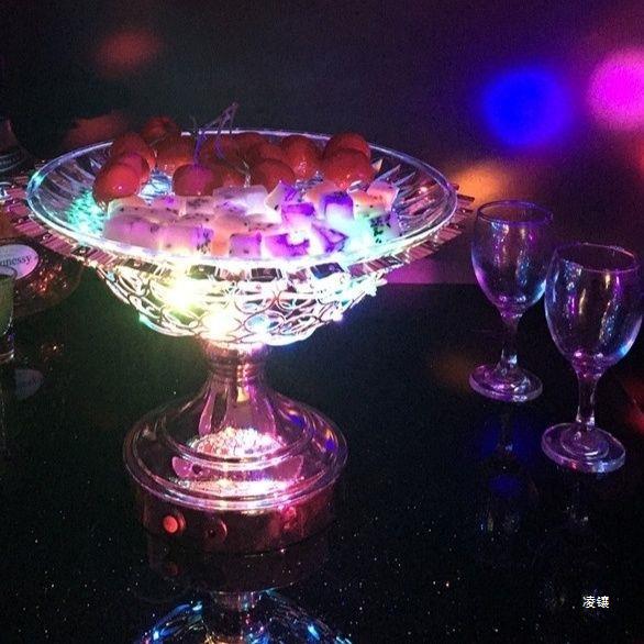 LED酒吧大号果篮发光果盆KTV包箱高档新款果篮果盘七彩果盘子