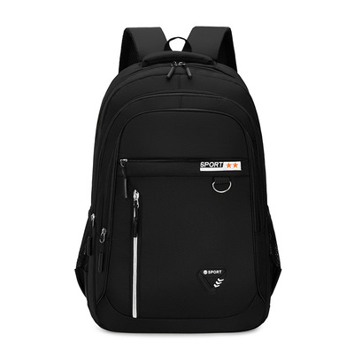 极速Big Capacity lMen Backpack Oxford Black Solid High Schoo