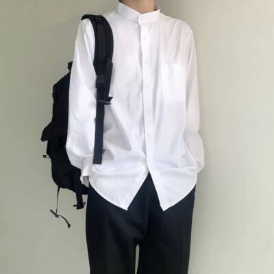 木村叔dk立领白色衬衫男长袖日系制服夏季内搭诘襟女生jk衬衫短袖