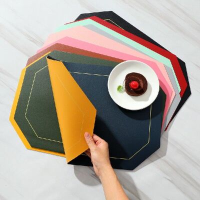 极速Double-layer Leather Table Mat Nordic Heat-proof Pl.acem