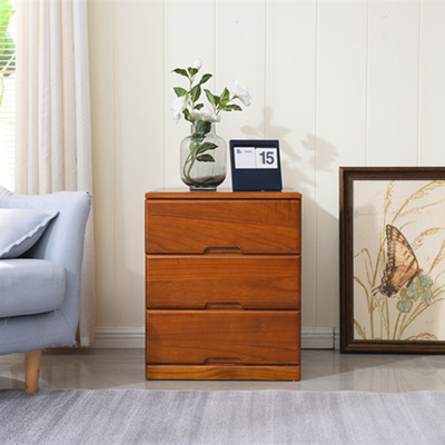 60cm深长实木抽屉式夹r缝收纳柜家用多层五斗储物整理柜床头杂物