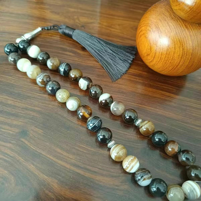 包邮回族礼拜念珠泰斯比哈12厘33颗玛瑙手链阿拉伯祈祷赞词