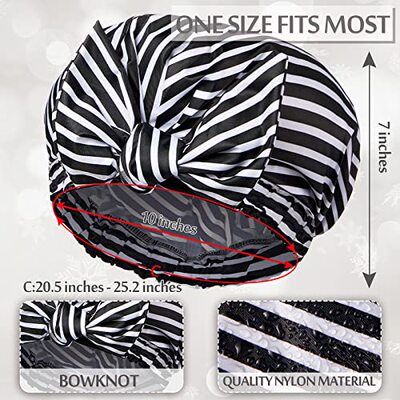 新品3 Pieces Shower Caps for yWomen  Waterproof Reusable Sho