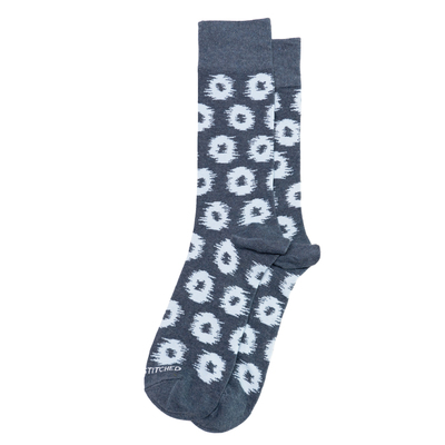 男士春夏薄棉SHRED-A-DOT撕裂的圆点中筒男袜US