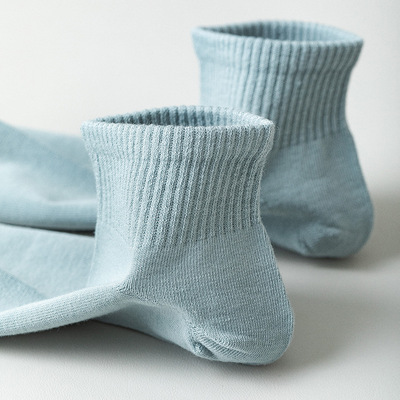Spring summer cotton socks men's boat socks drawn ribbed sha