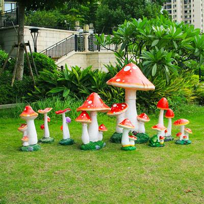 蘑菇房子摆件户外玻璃钢植物雕塑园林景观公园幼儿园绿地装饰小品