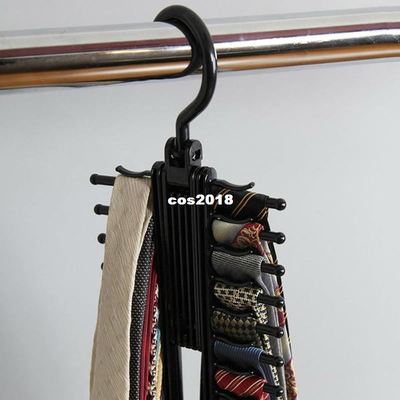 Rotating Tie Rack Closet Organizer Neck Ties Necktie Belt Sc