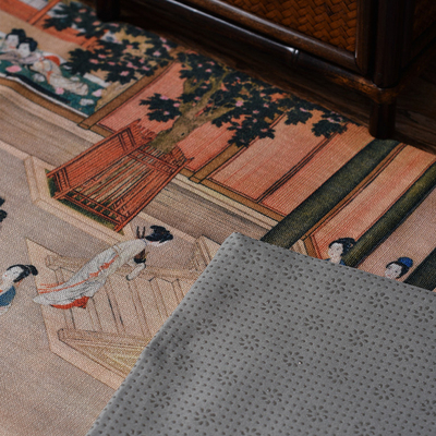 极速新中式防滑茶席 千q里江山图高端桌旗垫 汉宫春晓防水茶桌布