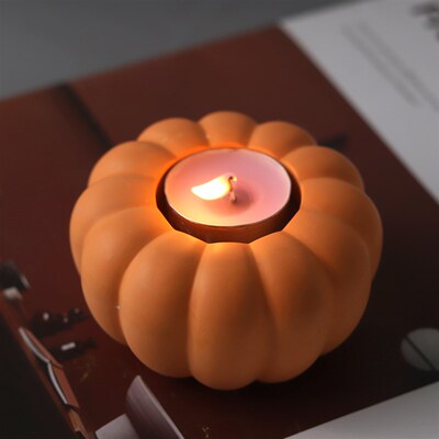 极速3D Pumpkin Candlestick Silicone Mould DIY Cement Plaster