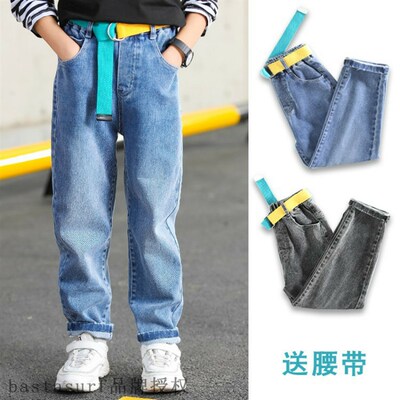 Boys Plush jeans 2021 new autumn and winter foreign style