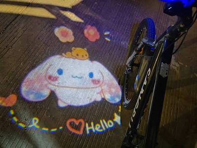 玉桂狗库洛米水冰月山地车公路车自行车女孩夜间骑行灯单车氛围灯