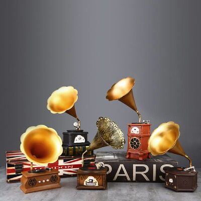 极速Vintdage Metal Retro Phonograph Model Record Player Anti