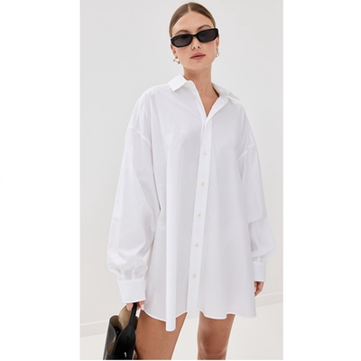 wardrobe.nyc白衬衣女慵懒风大版宽松迷笛衬衫裙