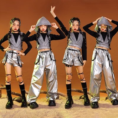 速发孩ja走丘爵士舞演出服团沙z废土风少儿街舞服装炸街模特z秀潮