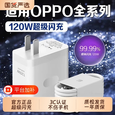 OPPO原装正品充电器超级快充120w闪充套装数据线充电线闪充头真我R17/Reno6/R17/A91K7xFindX2X3pro80Wtype-c
