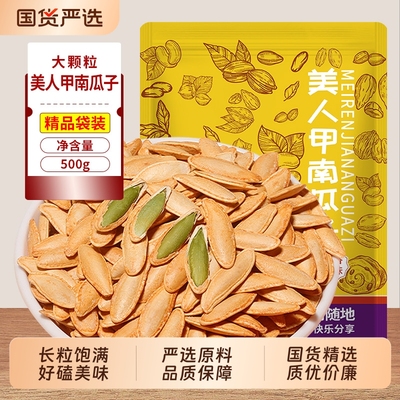 新货美人甲南瓜子500g袋装盐焗味带壳葵花籽坚果炒货零食年货批发