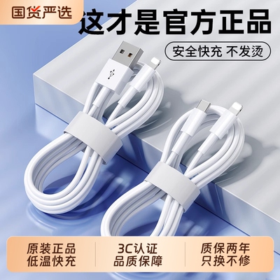 适用iPhone16数据线15promax正品14苹果13充电线17器PD20w手机11/XR快充8p车载iPad平板12闪充2米原7plus装