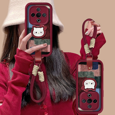 适用vivo新款创意支架挂绳保护套