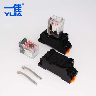 极速小型中间电磁继电器yj3n-gs小功B率11脚my3nj银接触点hh54p底