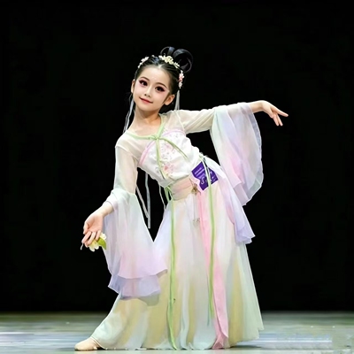 毕业季儿童古典舞簪花引表演服采莲小城谣演出服荷花仙子飘逸汉唐
