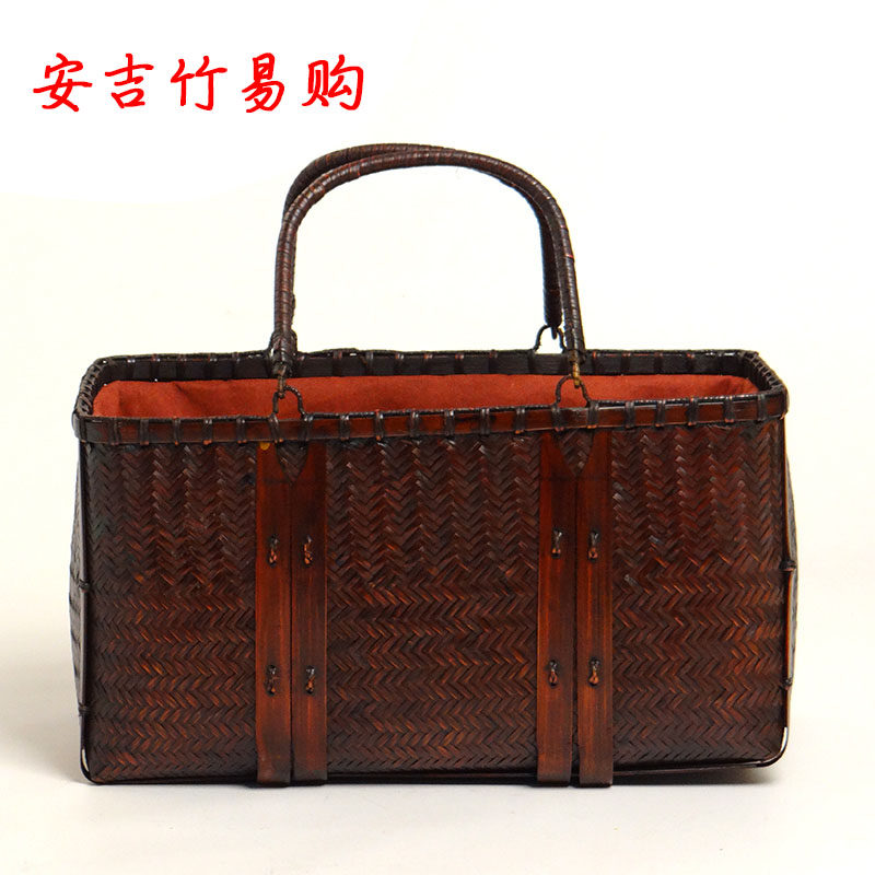 新品包 纯手工竹编 复古精编茶具D收纳包方竹包香道收纳盒包 防水