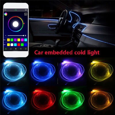 极速8M RGB Fiber Optic Atmosphere Lamps Car IntSerior Ambien