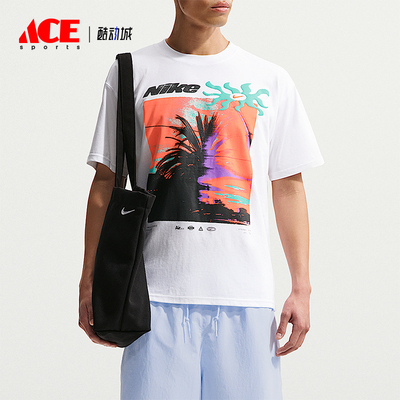 Nike/耐克正品夏季男士运动针织时尚印花休闲短袖T恤IH1372-100