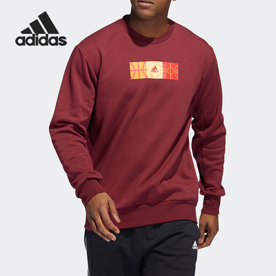 Adidas/阿迪达斯正品男士运动印花加绒圆领套头卫衣HP1024