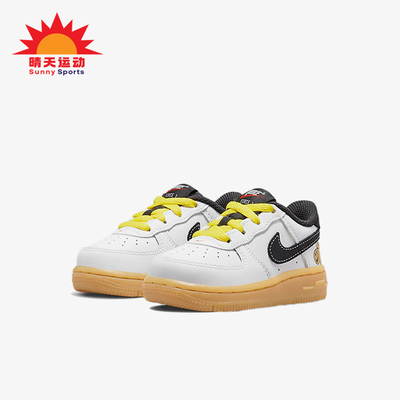 Nike/耐克正品AirForce1LV8新款婴童白棕色板鞋DO5863-100