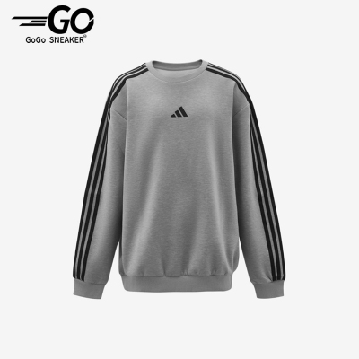 Adidas/阿迪达斯正品休闲儿童圆领针织条纹长袖卫衣LF7809