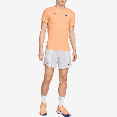 Nike耐克正品RAFA男士网球吸湿排汗亲肤透气V领短袖T恤FD5409-777
