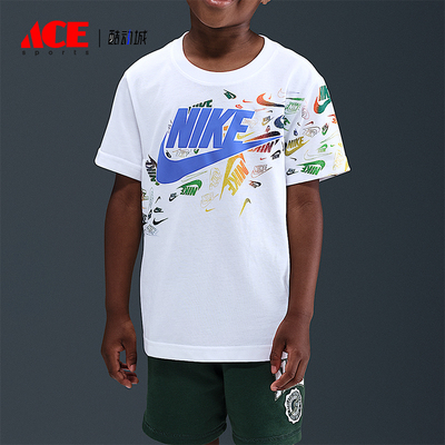 Nike/耐克正品Club Revealed小童透气休闲印花运动短袖IO2767-100
