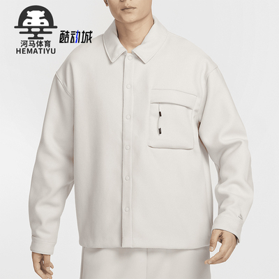 耐克男士翻领宽松简约休闲外套