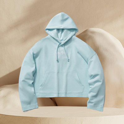 李宁卫衣新款女士时尚套头连帽宽松春季上衣运动服AWDR374