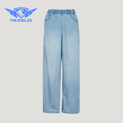 Adidas/阿迪达斯正品三叶草女士时尚牛仔宽松日常休闲长裤KY3346