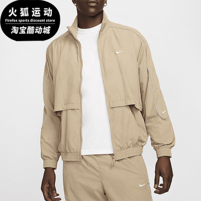 耐克男士立领运动刺绣外套