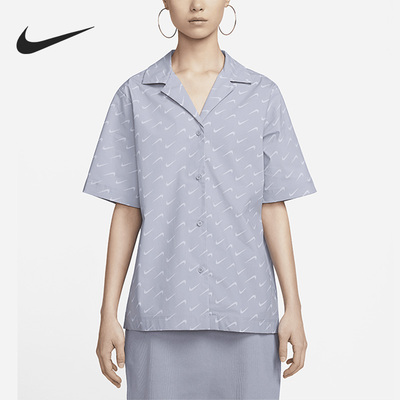 Nike/耐克正品Sportswear女子梭织运动衬衫短袖DV7931-519